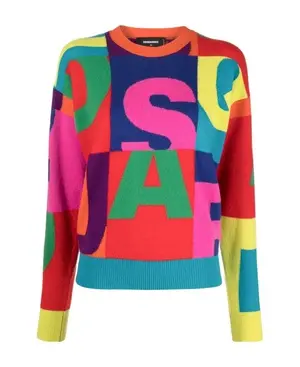 Dsquared2 Logo Intarsia Knitted Jumper