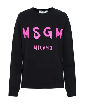 MSGM Logo Cotton Sweatshirt - Black