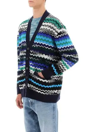 Missoni Zig-zag Knitted Button-up Cardigan