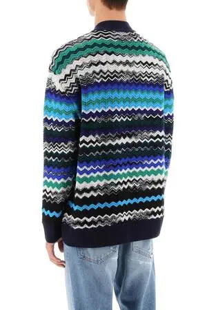 Missoni Zig-zag Knitted Button-up Cardigan