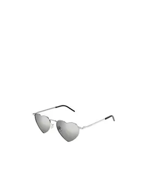 Saint Laurent Loulou Heart Frame Sunglasses - Gray