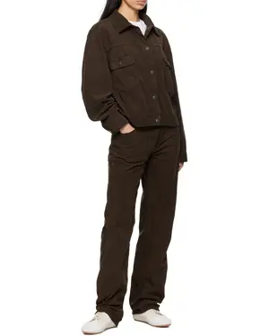 THE ROW Fine Ribbed Trousers - Deep Coffee