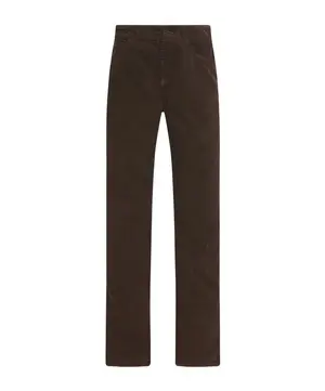 THE ROW Fine Ribbed Trousers - Deep Coffee