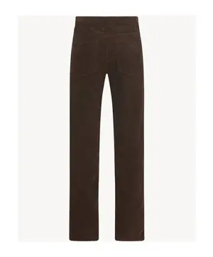 THE ROW Fine Ribbed Trousers - Deep Coffee