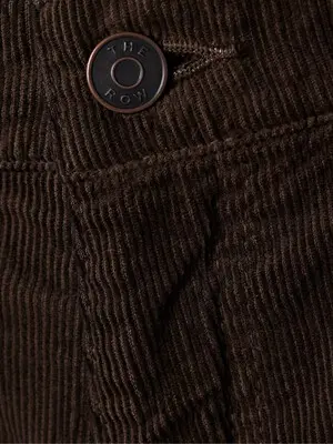 THE ROW Fine Ribbed Trousers - Deep Coffee