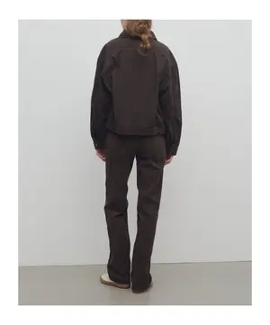 THE ROW Fine Ribbed Trousers - Deep Coffee