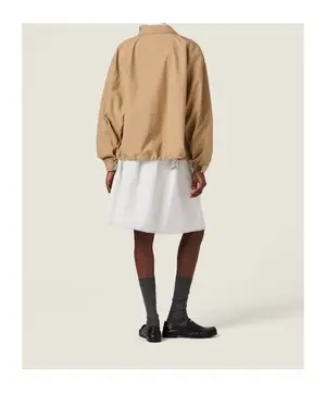 Miu Miu Long-sleeve Zip-up Windbreaker With Classic Collar
