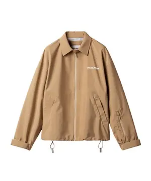 Miu Miu Long-sleeve Zip-up Windbreaker With Classic Collar - Cord