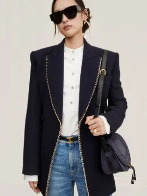 Chloé Chain-embellished Double-breasted Jacket