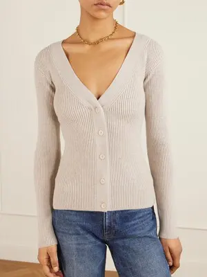 Max Mara V-neck Ribbed Cardigan - No