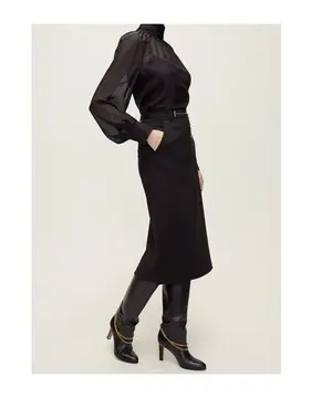 Veronica Beard High Collar Pleated Organza Shirt