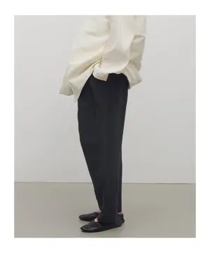 THE ROW Pleated Tapered Leg Silk Trousers