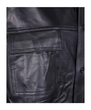 Michael Kors Oversized Buttoned Leather Jacket
