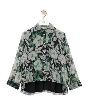 Loewe Relaxed Fit Crepe Shirt With Floral Print