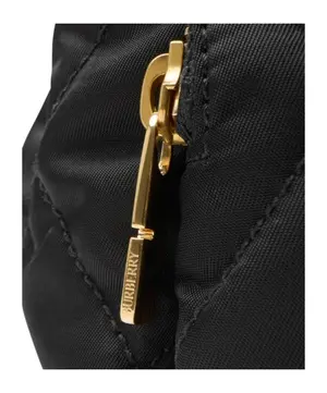Burberry Quilted Horseshoe Drawstring Backpack - Black