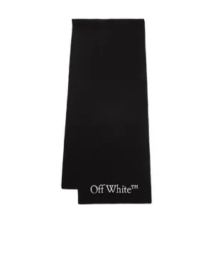 Off-White Bookish Logo Embroidered Scarf - Black