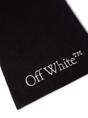 Off-White Bookish Logo Embroidered Scarf - Black