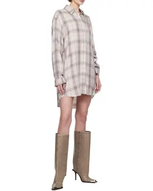 DIESEL® Checked Shirt Dress - White