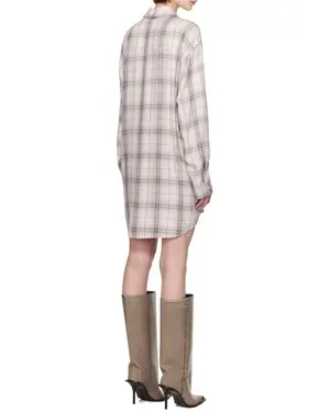 DIESEL® Checked Shirt Dress - White