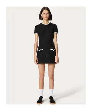 Valentino Garavani Glaze Tweed Short Dress With Contrast Trim