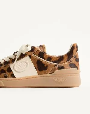 Valentino Garavani Upvillage Leopard Print Lace-up Sneakers - Brown