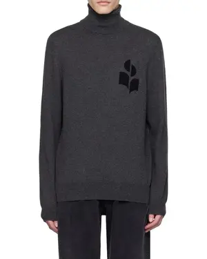 Isabel Marant Étoile Logo Intarsia-knitted High-neck Jumper - Black
