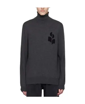 Isabel Marant Étoile Logo Intarsia-knitted High-neck Jumper - Black