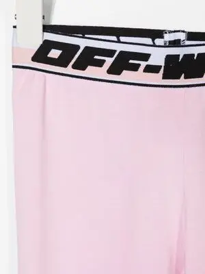 Off-White Logo-waistband Leggings - Pink