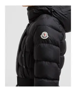 Moncler Khloe Belted Jacket With Hood And Fur Trim