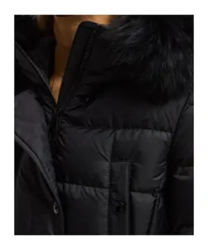 Moncler Khloe Belted Jacket With Hood And Fur Trim