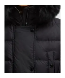 Moncler Khloe Belted Jacket With Hood And Fur Trim
