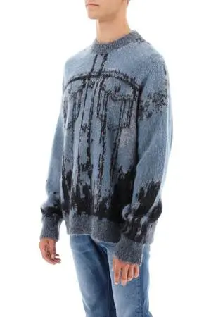 DIESEL® K-patmos Patterned-intarsia Crew Neck Sweater