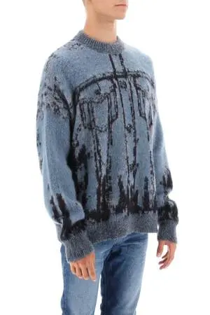 DIESEL® K-patmos Patterned-intarsia Crew Neck Sweater