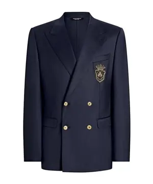 Dolce & Gabbana Double-breasted Tailored Blazer With Crest Detail