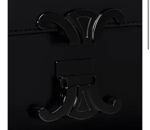 Celine Classique Triomphe Bag In Shiny Calfskin - Black