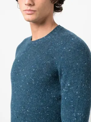 DRUMOHR Melange Effect Knit Jumper - Blue
