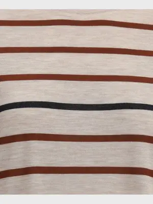 Brunello Cucinelli Striped Knit Top - Nude