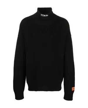 Heron Preston Ribbed Knit Rollneck Sweater