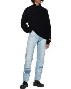 Heron Preston Ribbed Knit Rollneck Sweater