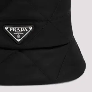 Prada Puffer Bucket Hat With Triangle Logo Plaque