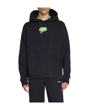 Off-White Cotton Arrows Print Hoodie