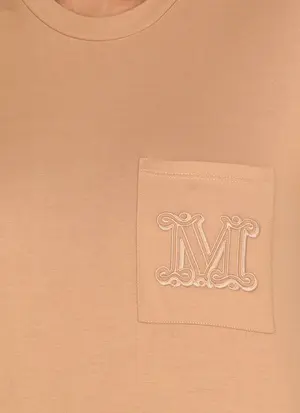 Max Mara Papaia Logo Embroidered Crewneck T-shirt - No