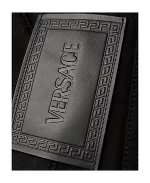 Versace Logo Patch Slim-fit Jeans - Black