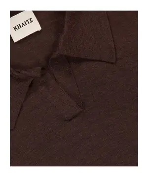 Khaite Morgane Short Sleeve Knit Top - Brown