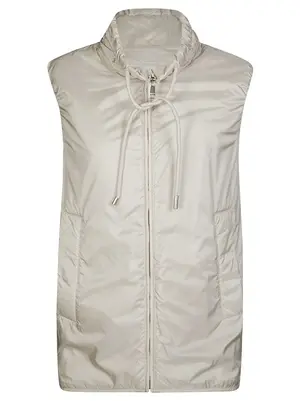 Max Mara Yoro Zip-up Drawstring Gilet - Beige
