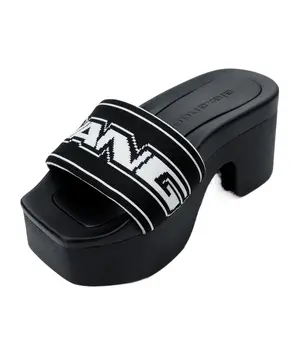 Alexander Wang Logo Strap Platform Sandals - Black