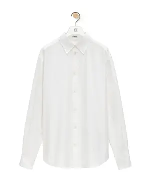Loewe Logo Embroidered Long-sleeved Shirt - White