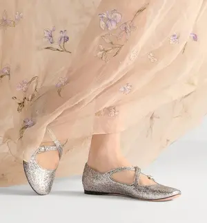 Dior Glitter Mary Jane Ballet Flats