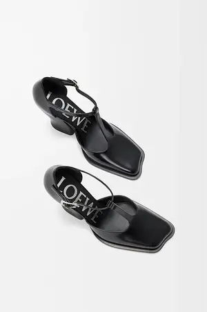 Loewe T-bar Chunky Heel Pumps - Black