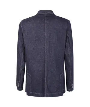 UMA WANG Long-sleeved Denim Jacket - Blue